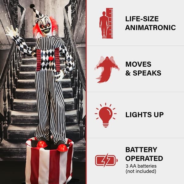Animatronic Talking Clown on a Stage with Movement and Light-Up Eyes ...