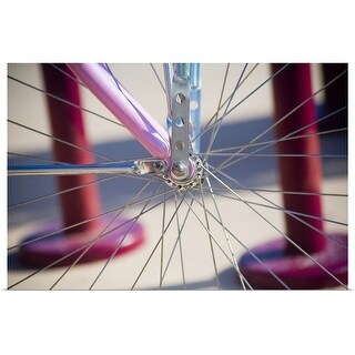 "Close up of spokes on a pink bicycle" Poster Print - Multi - Bed Bath ...