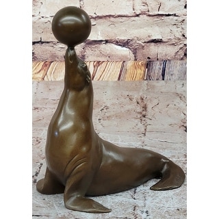 Seal Balancing Ball On Nose - Bronze Figure Sculpture Original Art By ...