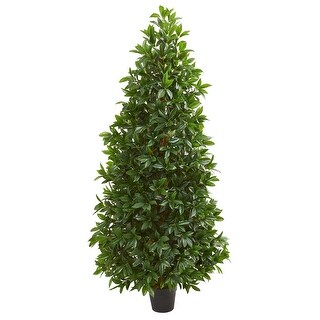 5' Artificial Bay Leaf Cone Outdoor Topiary Tree - Bed Bath & Beyond ...