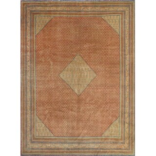 Fine Vintage Distressed Andena Rust/Beige Rug - 9'10" x 12'11" - Bed ...
