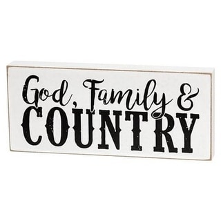 God Family & Country Block - 3” high by 7” wide by .75” deep - Bed Bath ...