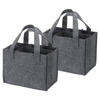 6 Bottle Wine Carrier Tote Bag, 2 Pack Wine Bottle Carrying Bag - Bed ...