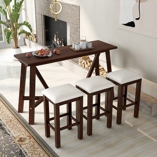 Counter Height Dining Bar Table Set, 4 Piece Kitchen Sets, 3 ...