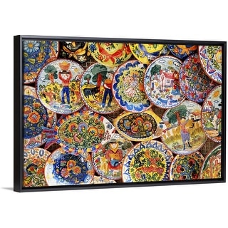 "Colorful Plates, Sintra, Portugal" Black Float Frame Canvas Art ...