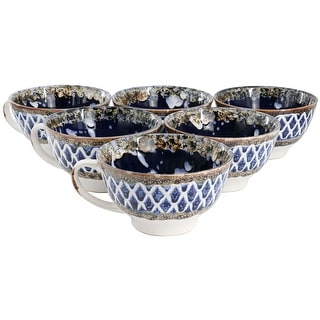 Meritage Otis 6 Piece 27 Ounce Stoneware Soup Bowl with Handle Set in ...