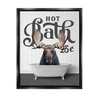 Stupell Vintage Moose Tub Framed Floater Canvas Wall Art Design by ...