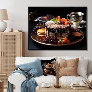 Designart "Food Chocolate Pointillism Dot" Food & Beverage Framed ...