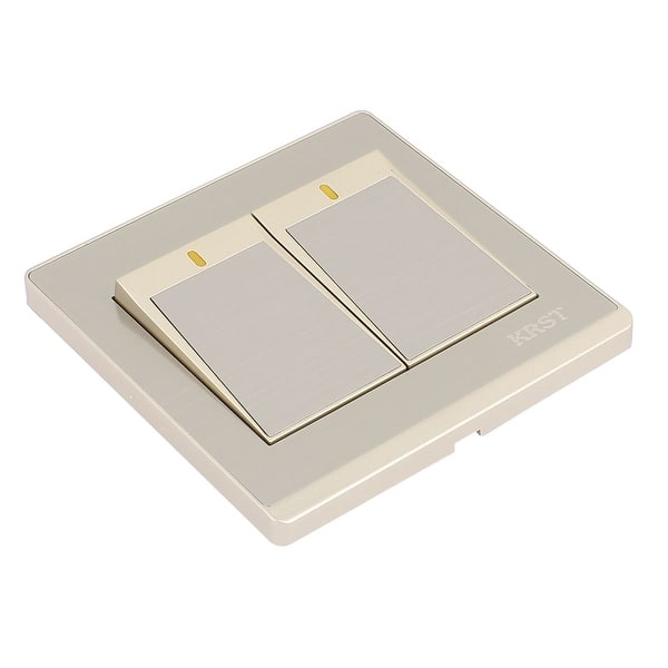 On/Off Press Button 2 Gang 1 Way Wall Switch Home Light Control ...