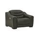Center Line Dark Gray Power Recliner with Adjustable Headrest - Bed ...