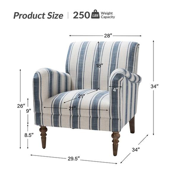 Seip Classic and Contemporary Striped Arm Chair with Spindle Legs by ...