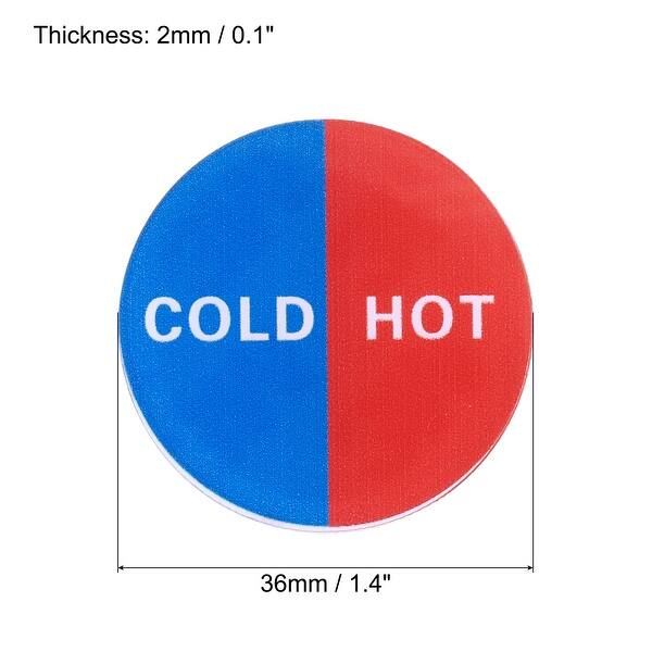 Self Stick Hot/Cold Water Label, Acrylic Sticker Sign for Faucets Sink ...