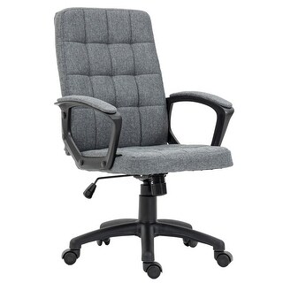 Mid-Back Fabric Office Chair Adjustable Height with Armrests Swivel ...