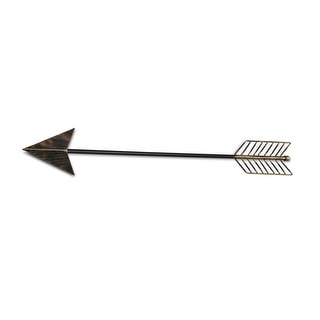 Burnished Dark Brown and Gold Tone Metal Arrow Wall Decor - Bed Bath ...