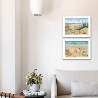 2-piece vignette multicolor wall decor white frame art wall paper - Bed ...