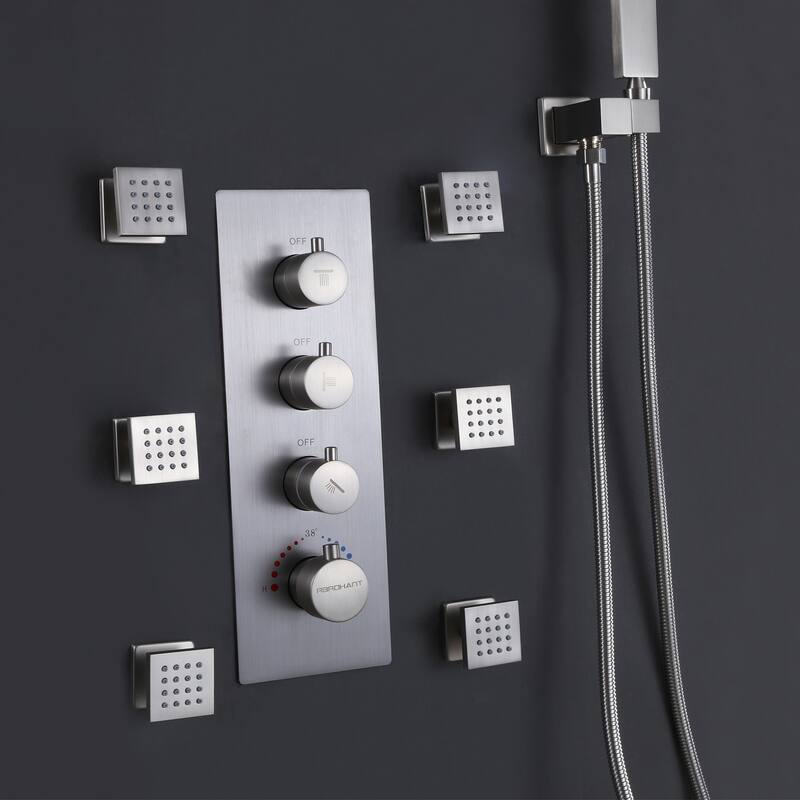 Thermostatic Complete Shower System With Embedded Valve - Overstock ...