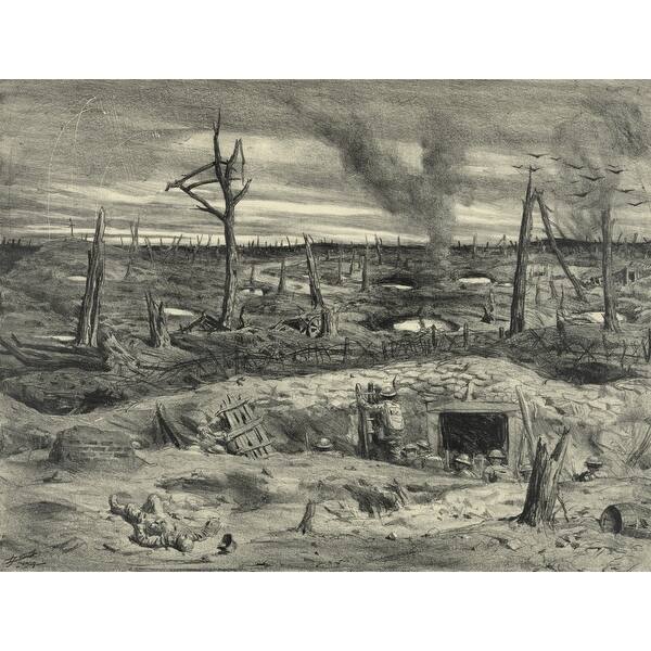 American Soldiers Emerging From Shelter In No ManS Land During Ww1 ...