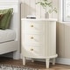 White Wood No Assembly Required 3-Drawer Bedside Table for Bedroom ...