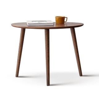 (SINGLE)Low Table 100% Solid Oak Wood Top Plate Desk Pebble Shaped ...