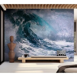 Peel & Stick Landscape Wall Mural - Ocean Wave - Bed Bath & Beyond ...