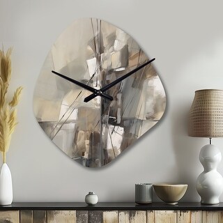 Abstract Design Shapes I - Abstract Collages Wall Clock in Asymmetrical ...