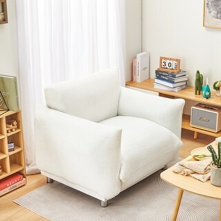 Flannelette Single Sofa Bread-shape Arm Chair Sofa with Anti-skid ...