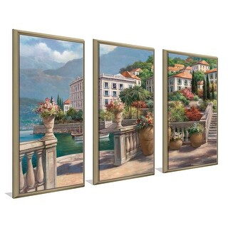 "Lago di Como II" Print on Floating Canvas Set of 3 - Bed Bath & Beyond ...