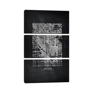 iCanvas "Fresno City Map Chalkboard Style" by WallDecorAddict 3-Piece ...