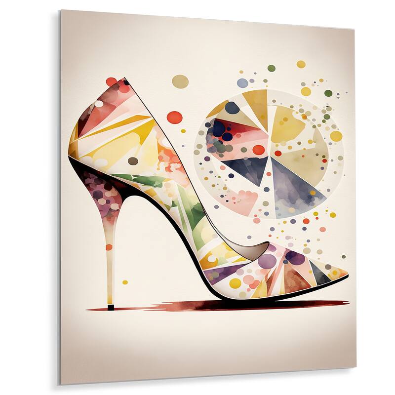 Designart 'Retro Art Deco High Heel Shoe IX' Fashion Shoes Metal Wall ...