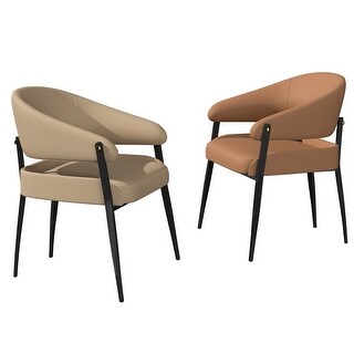 Leisure Dining Chairs: Set of 2 Luxury Dining Chairs Microfiber Leather ...