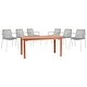 Amazonia 7-Piece Eucalyptus Wood Rectangular Patio Dining Set Furniture Conversation Set Dining ...