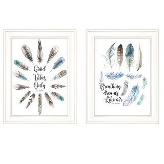 Set Of Two Good Vibes 1 White Framed Print Wall Art - Bed Bath & Beyond ...