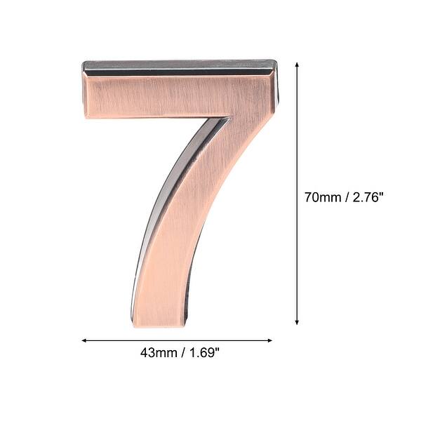 Self Adhesive House Number, ABS Plastic Number Brushed - Bronze Tone ...