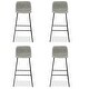Modern Faux Leather Metal Frame Counter Height Bar Stools (Set of 4 ...