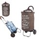 Laundry Trolley Dolly, Brown Laundry Bag Hamper Basket cart with wheels ...