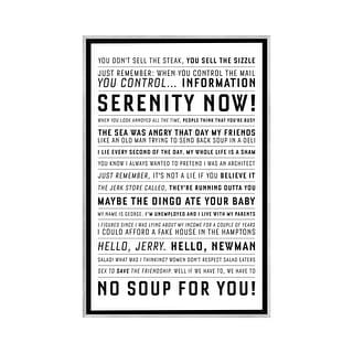 iCanvas "Quotes From The Classic Seinfeld" by Simon Lavery Framed - Bed ...