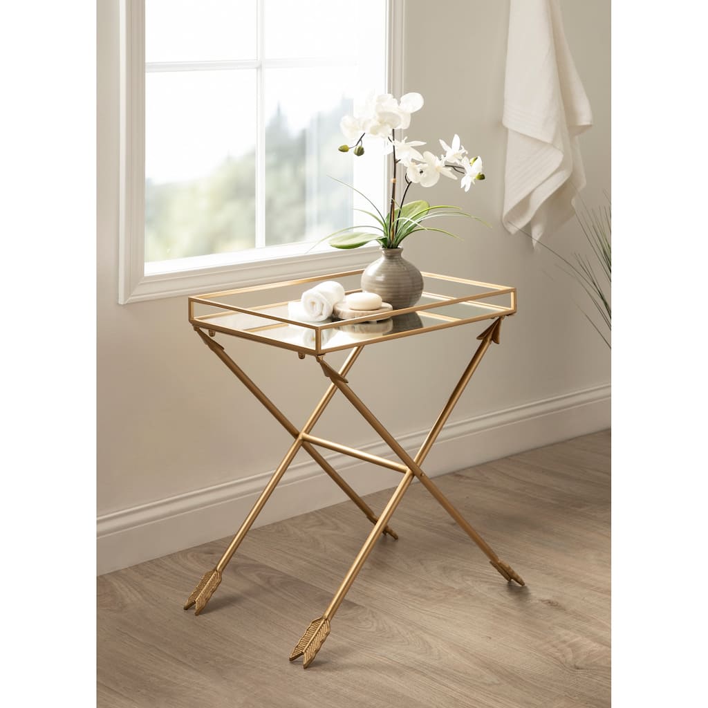 Silver Orchid Jalabert Arrow Metal Accent Table - 21x14x26 - Overstock ...