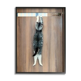 Stupell Desperate Cat Escaping Framed Giclee Art Design by Kazutoshi Ono - Bed Bath & Beyond ...