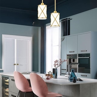 2- Pack pendant light gold kitchen lights iron, glass dining room light ...