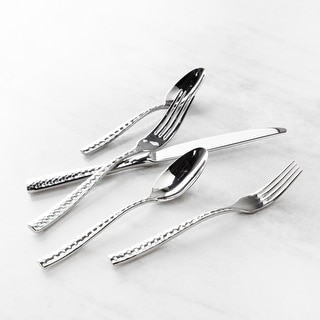 Fortessa Lucca Faceted 18/10 Stainless Steel Flatware - Bed Bath ...