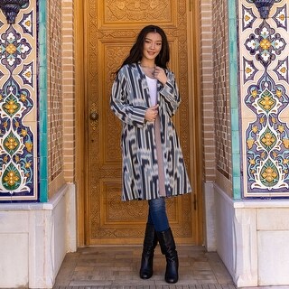 Novica Handmade Ikat Labyrinth Cotton Oversized Coat - Bed Bath ...