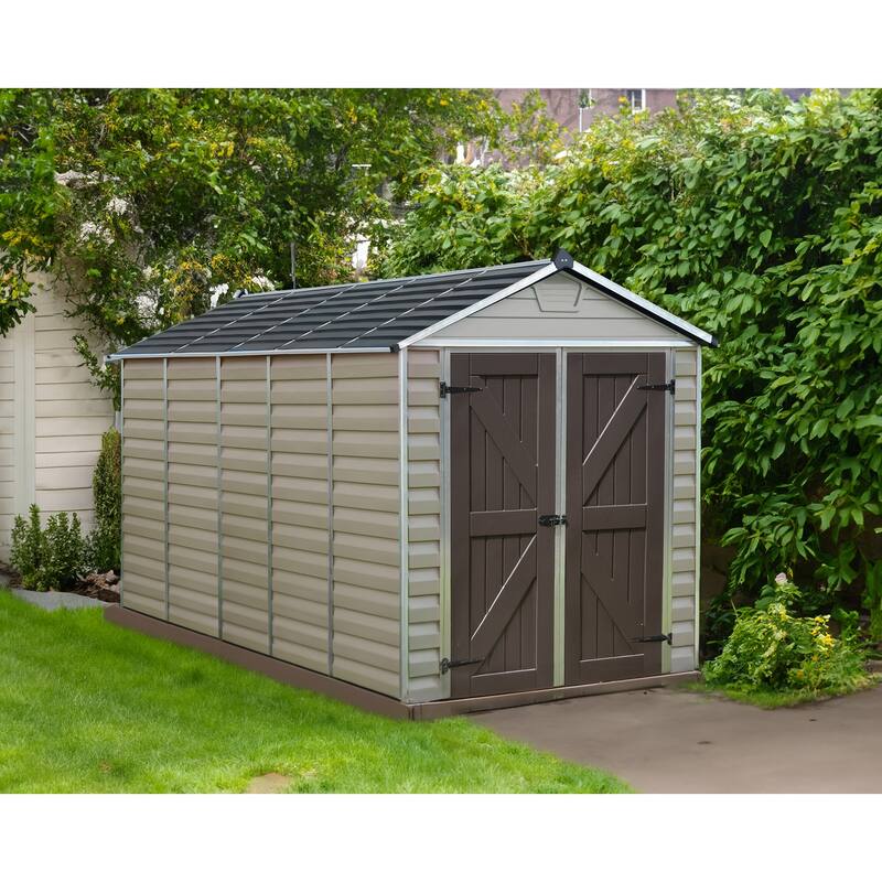 SkyLight 6 ft. x 8 ft. Tan Garden Outdoor Storage Shed - 6 ft x 8 ft ...