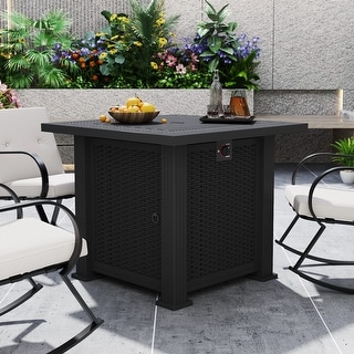 Furniwell 28 Inch Outdoor Gas Fire Pit Table 50000 BTU Propane Fire ...
