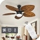 Moasis 52" Palm Leaf Tropical Style Ceiling Fan LED Light with Remote ...