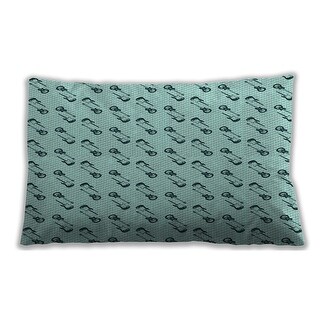 Ahgly Company Patterned Indoor-Outdoor Tron Blue Lumbar Throw Pillow ...