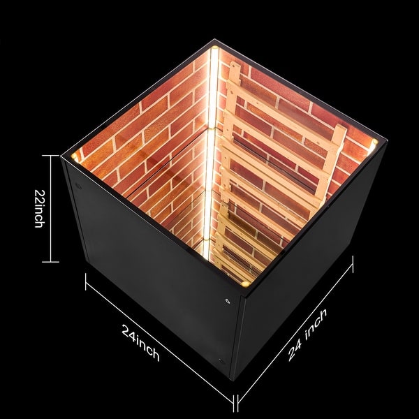 Modern Lighted Square Coffee Table with Infinity Mirror Effect ...