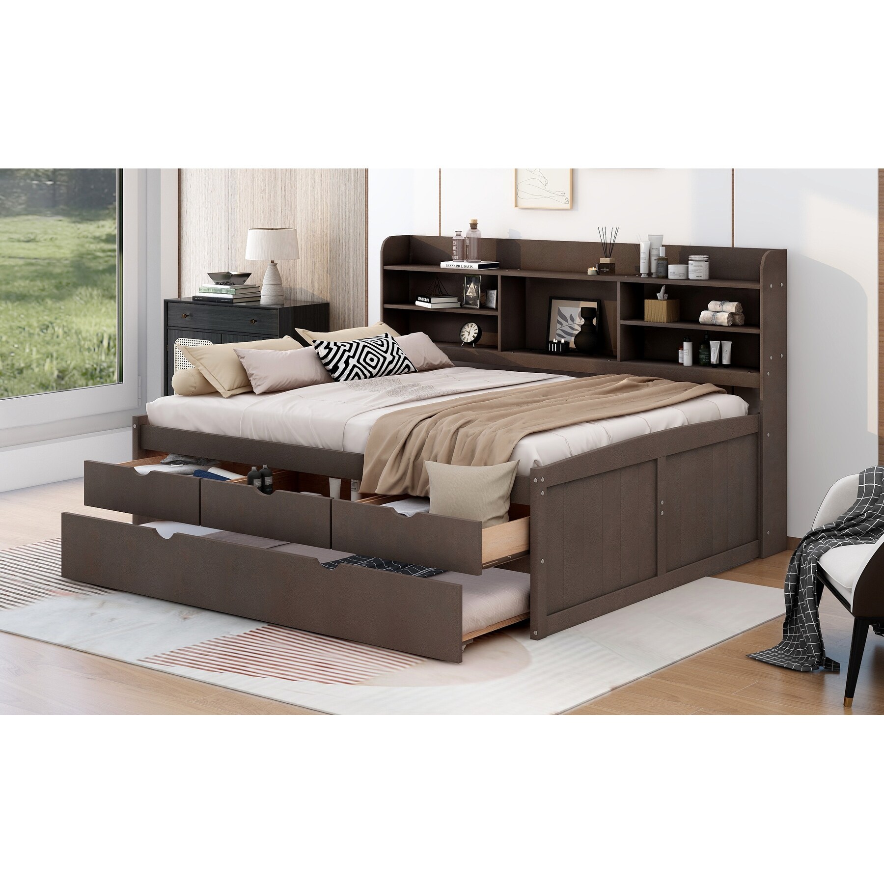Captain platform bed frame queen store