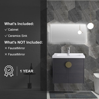 28 Inch Bathroom Vanity with Sink， Floating Bathroom Vanity With Soft ...