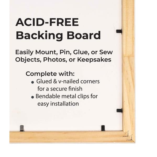 8x12 Shadow Box Frame Light Brown Real Wood with a White Acid-Free ...