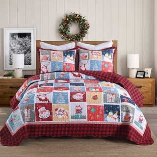 Christmas Chickadee Red Quilt Set - On Sale - Bed Bath & Beyond - 32809342